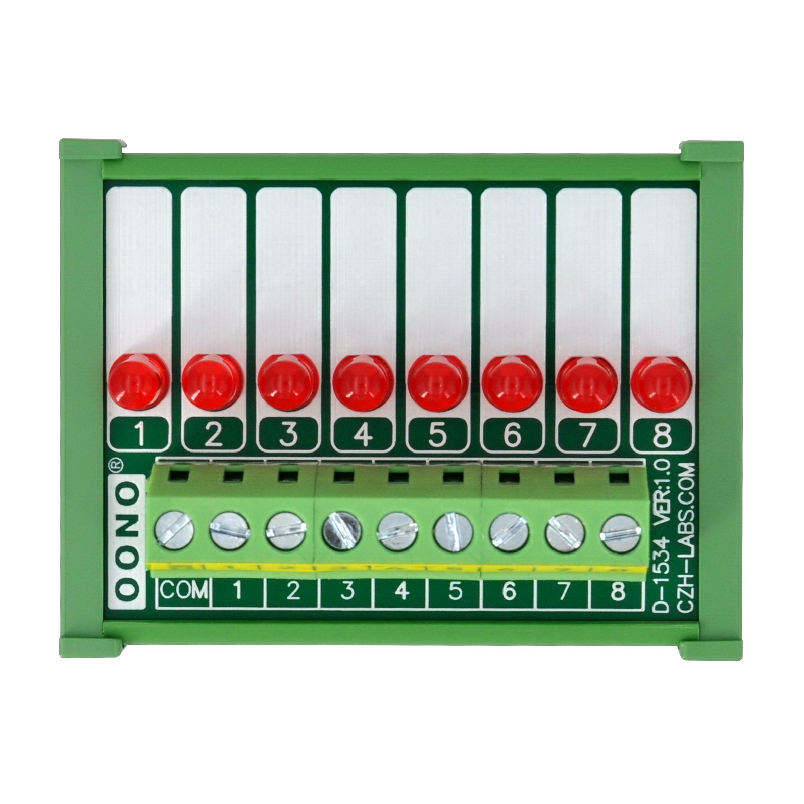 DIN Rail Mount 8 Red LED Indicator Light Module, Support 5-50VDC Common ...