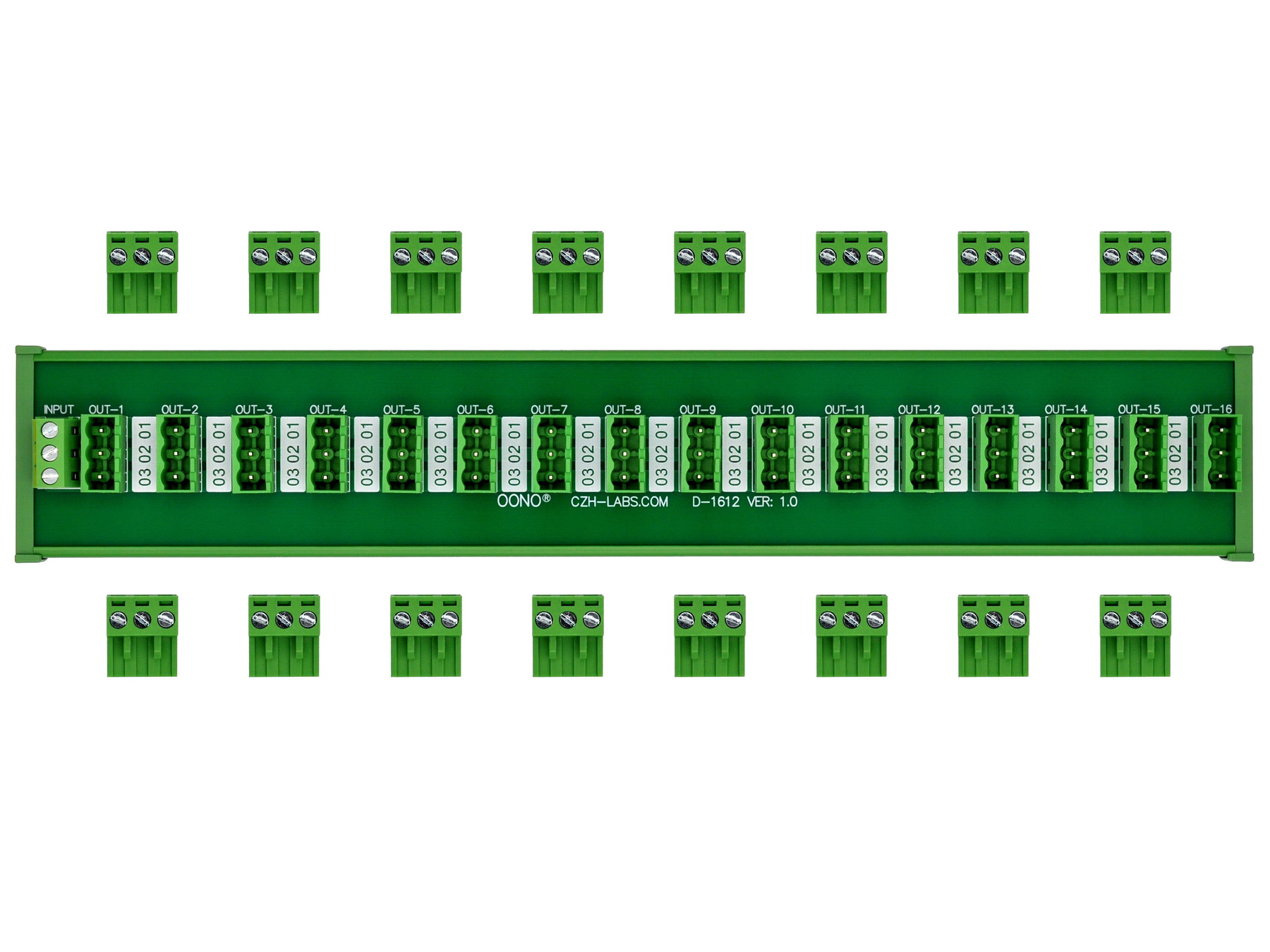 DIN Rail Mount 10A/300V 16x3 Pole Pluggable Screw Terminal Block ...