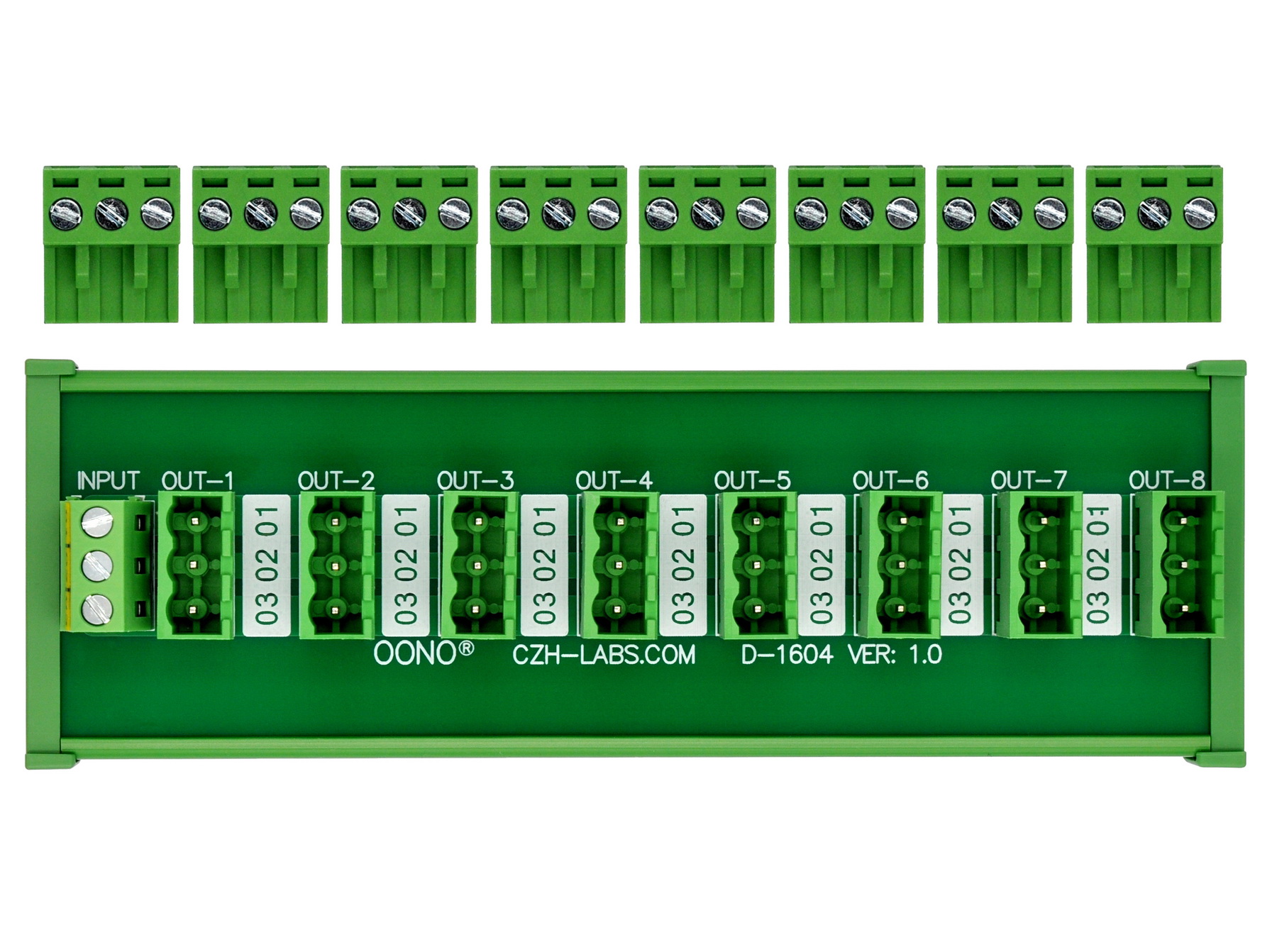 DIN Rail Mount 10A/300V 8x3 Pole Pluggable Screw Terminal Block ...