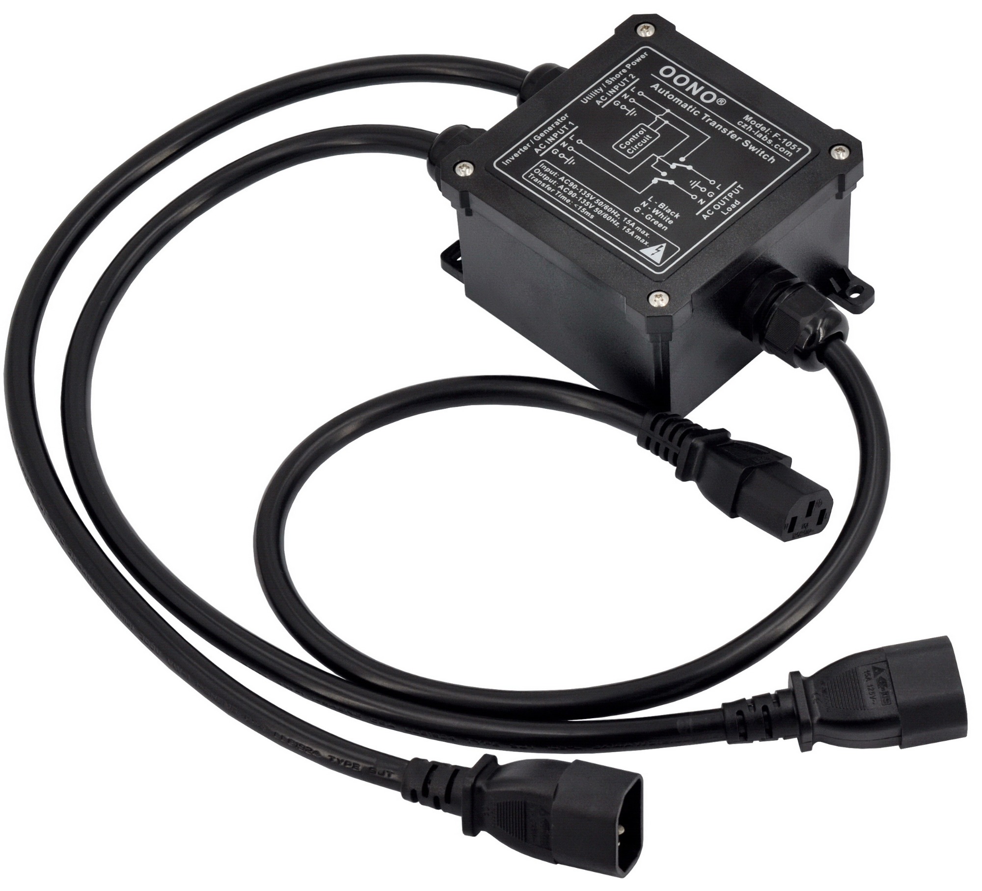 Automatic Transfer Switch, AC120V 15A IEC320 C14 C13, ATS Auto Transfer ...