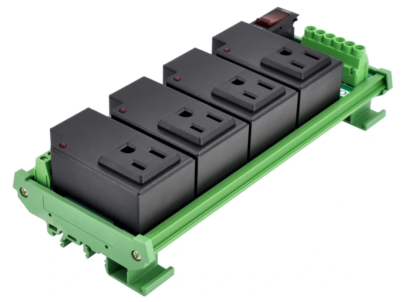AC Power 4 Channel IoT Relay Outlet Module, DIN Rail or Screw Mounting