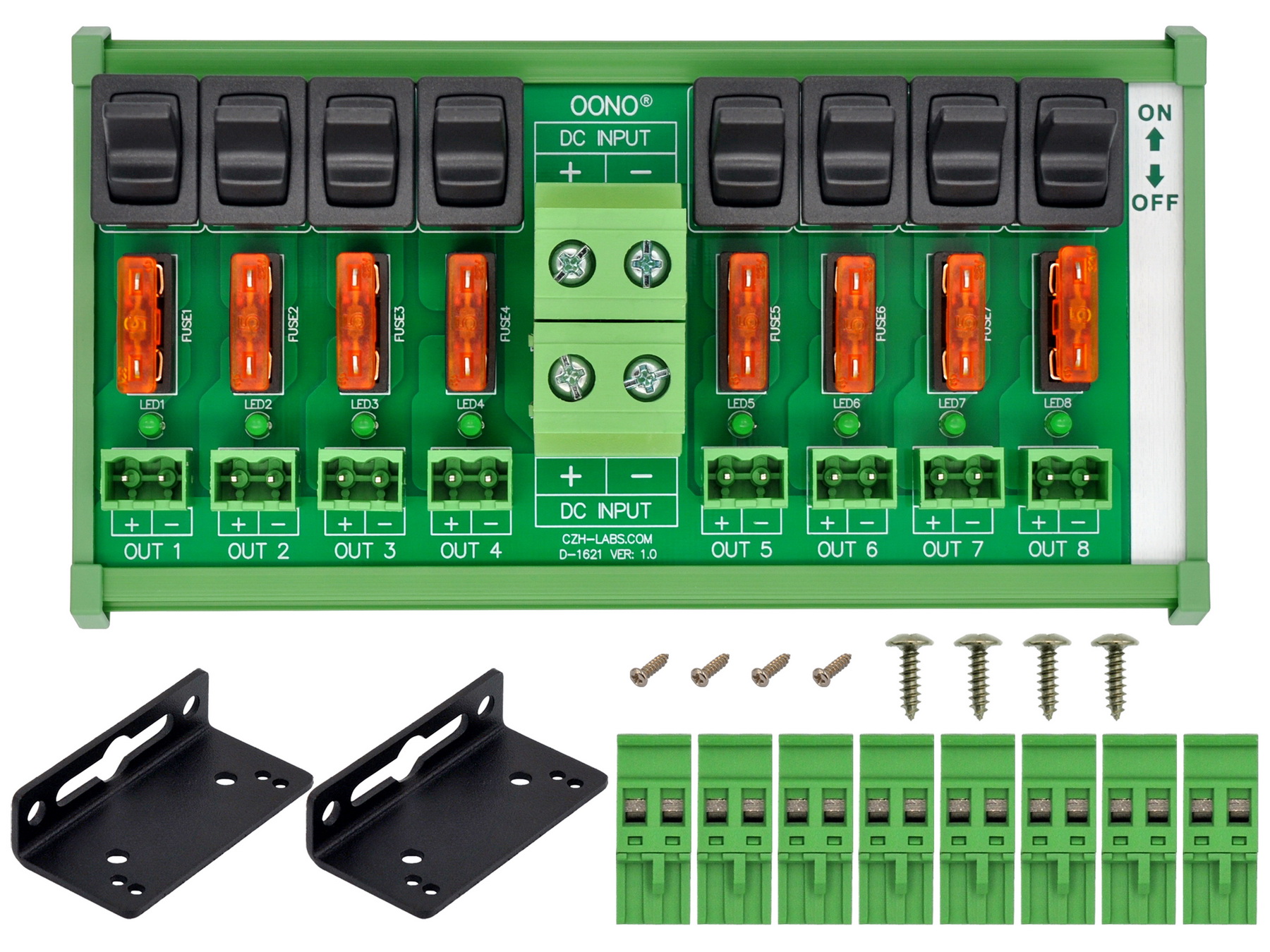 DC 52 Amp 8 Channel Power Distribution Module, Paddle Switch, Fused ...