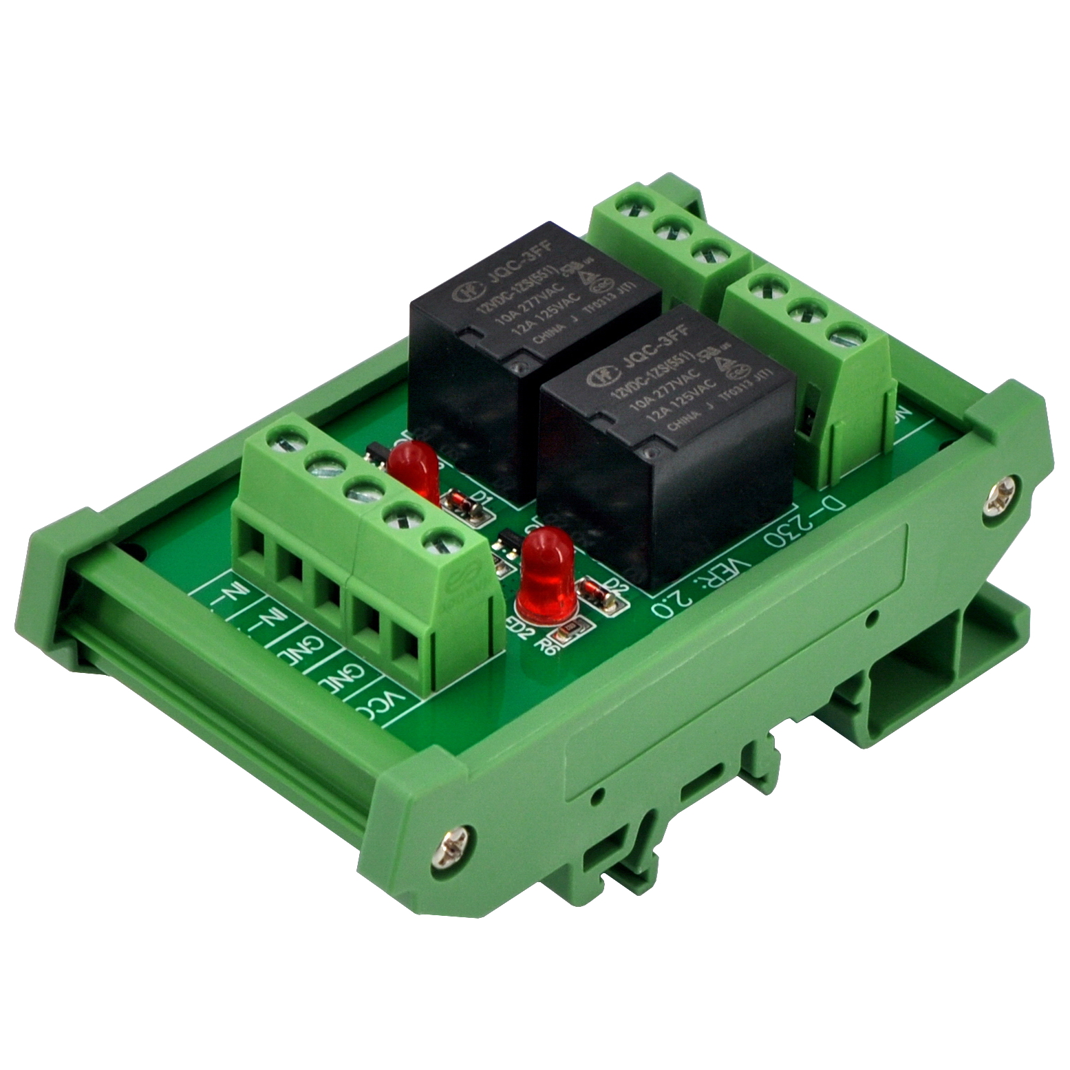 ELECTRONICS-SALON DIN Rail Mount 2 SPDT 10Amp Power Relay Interface ...