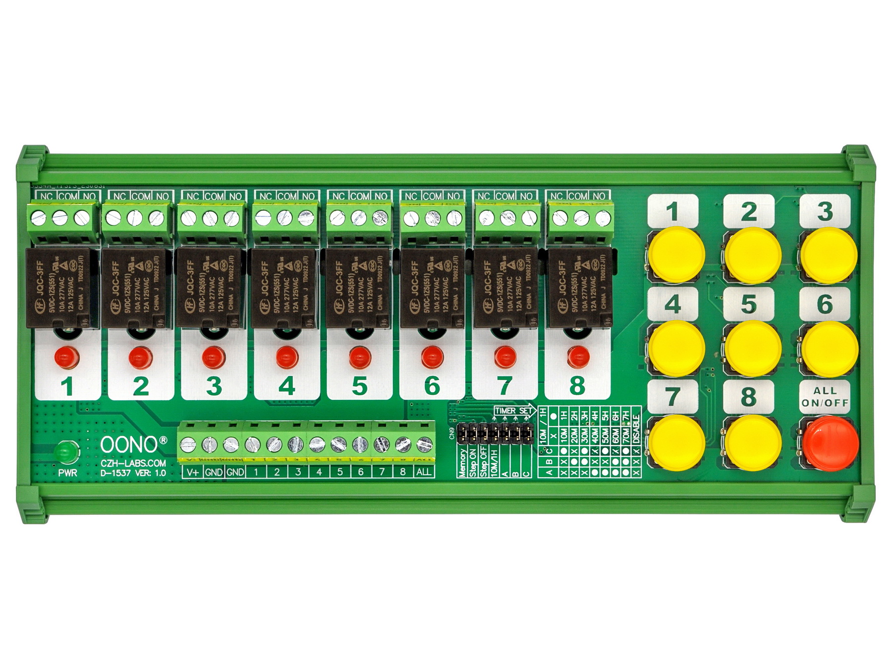 DIN Rail Mounting 8-Channel Multifunctional Bistable Relay Module