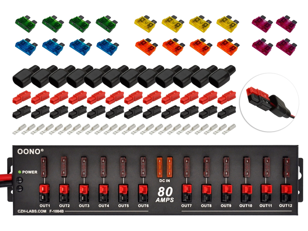 Wired 12 Port Powerpole DC Power Splitter Distribution Module