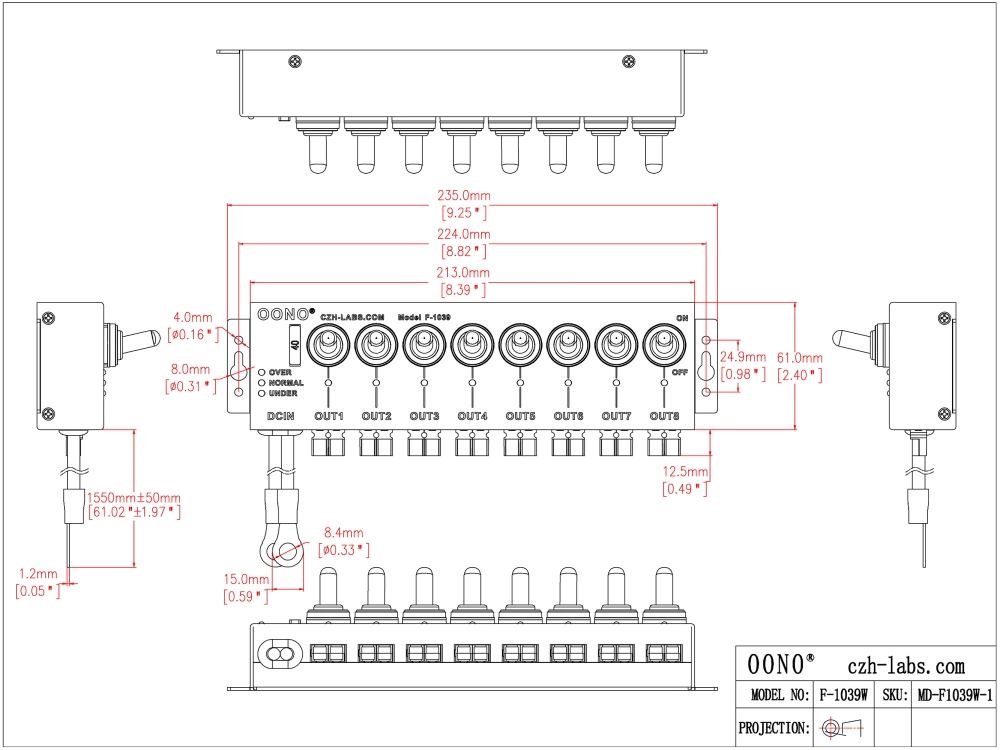 Wired 8 Channel Anderson Powerpole Connector Power Splitter Distributor ...