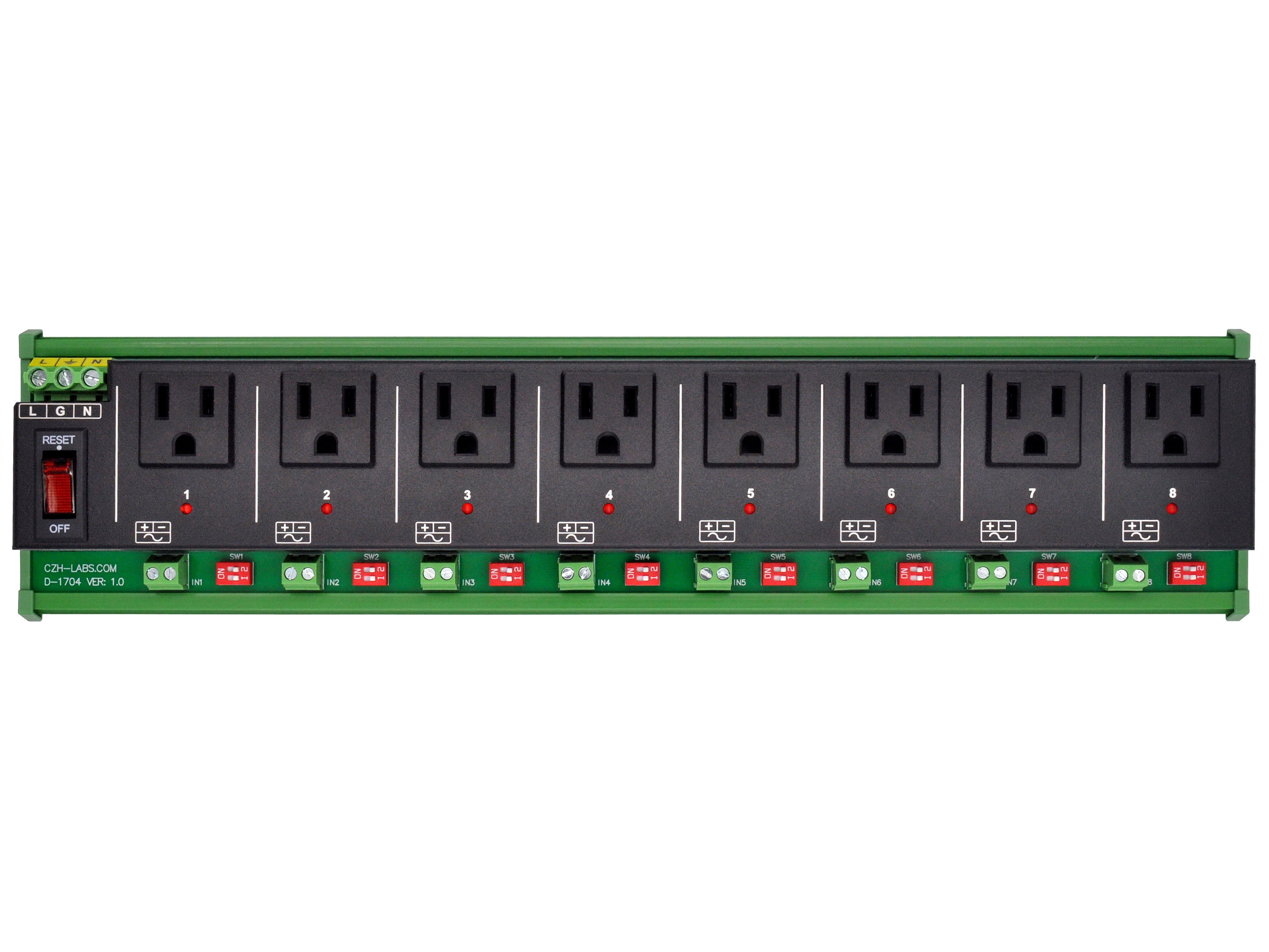 AC Power 8 Channel IoT Relay Outlet Module, DIN Rail or Screw Mounting ...