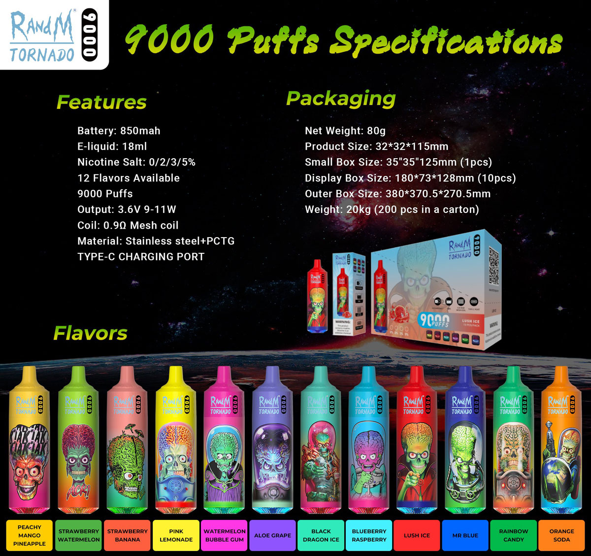 RANDM Tornado 9000 Puffs Disposable Pod Kit