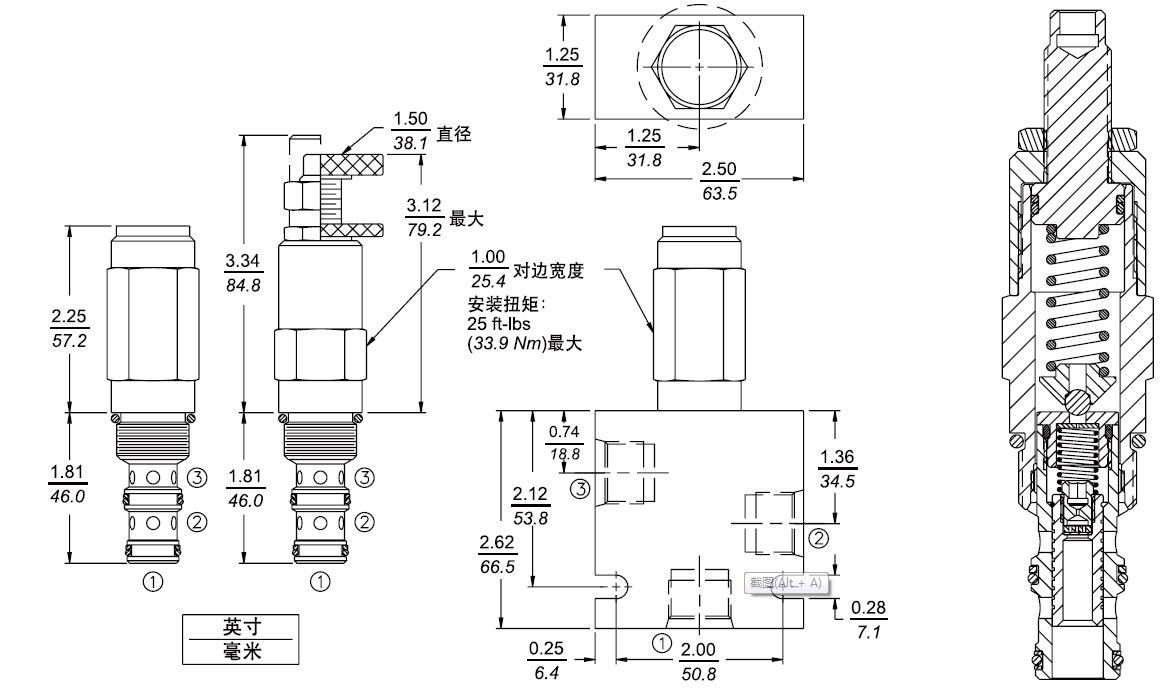 HYDRAFORCE PS10-36 SEQUENCE VALVES – INTERNAL PILOT