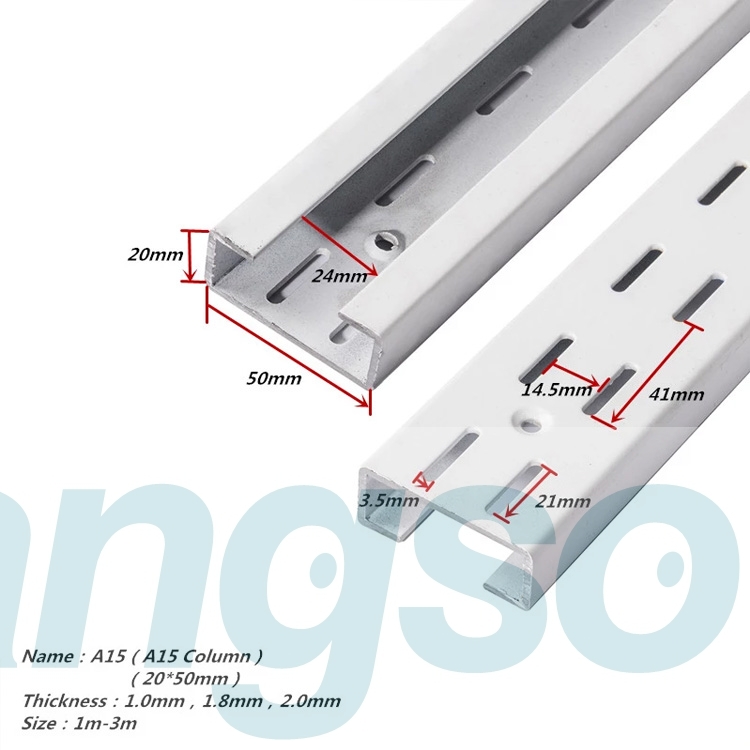 Metal AA column shelfstandardsatin /upright post for hanging brackets ...
