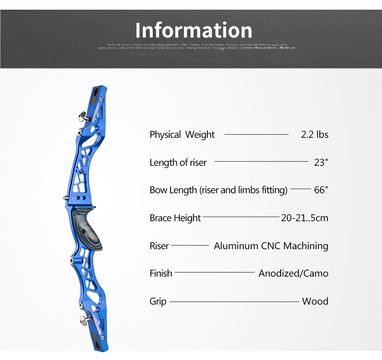 Recurve Bow Riser- Unison 23"