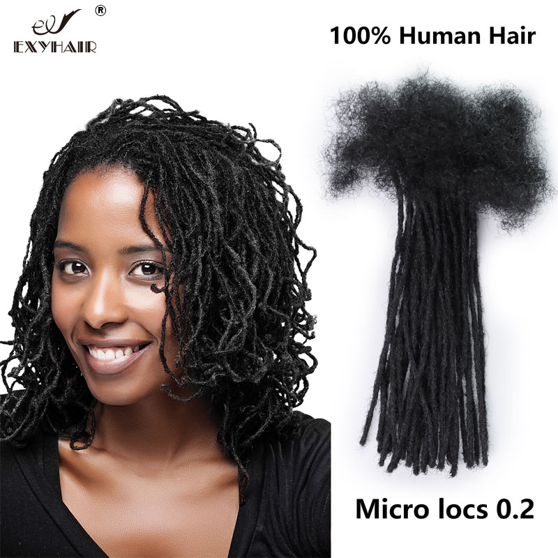 0.2 CM Loc Extensions Human Hair for Man/Women Handmade Permanent Soft ...