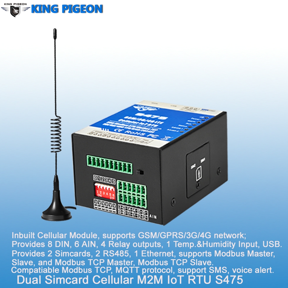 King Pigeon-Cellular RTU, M2M, GSM RTU, 4G RTU, SMS RTU, Remote Terminal Units