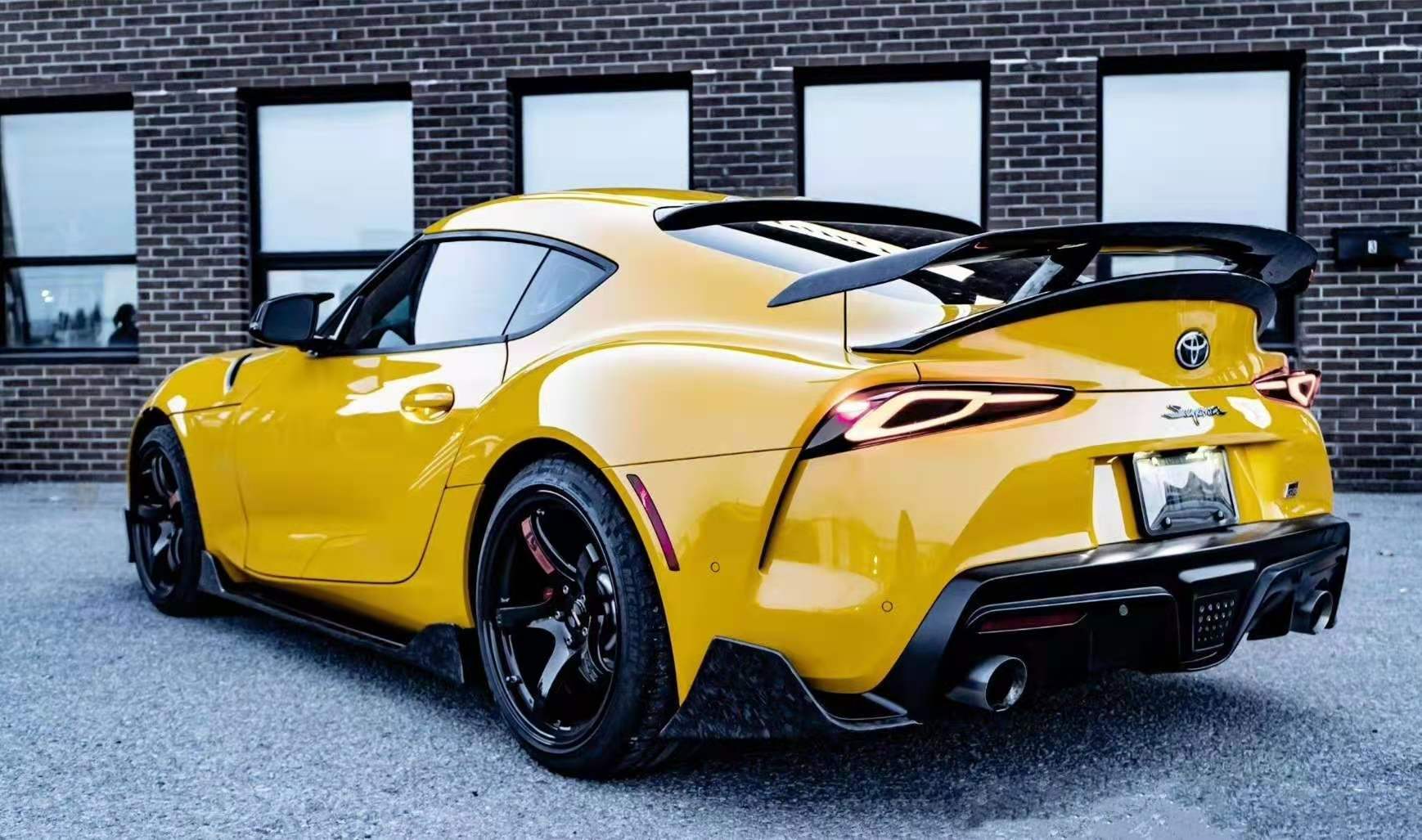 AIMGAIM STYLE FORGED CARBON FIBER REAR SIDE SPLITTER FOR TOYOTA SUPRA AIMGAIM STYLE FORGED CARBON FIBER REAR SIDE SPLITTER FOR TOYOTA SUPRA