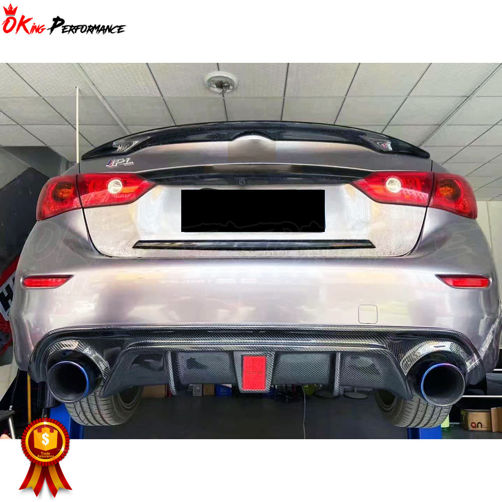 carbon fiber cfrp rear diffuser for infiniti q50 2013 2017 2018 2021