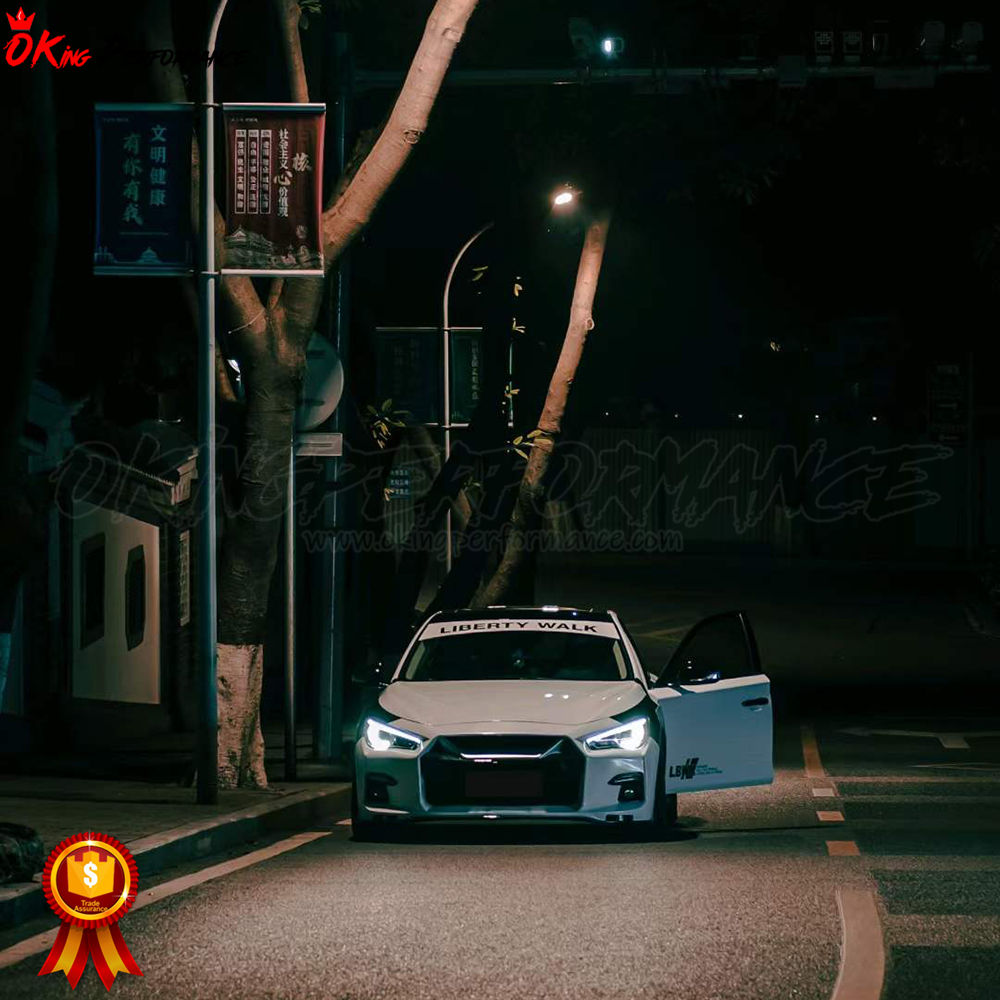 Liberty Walk Performance LB Style Half Carbon Fiber (CFRP) Front Bumper ...