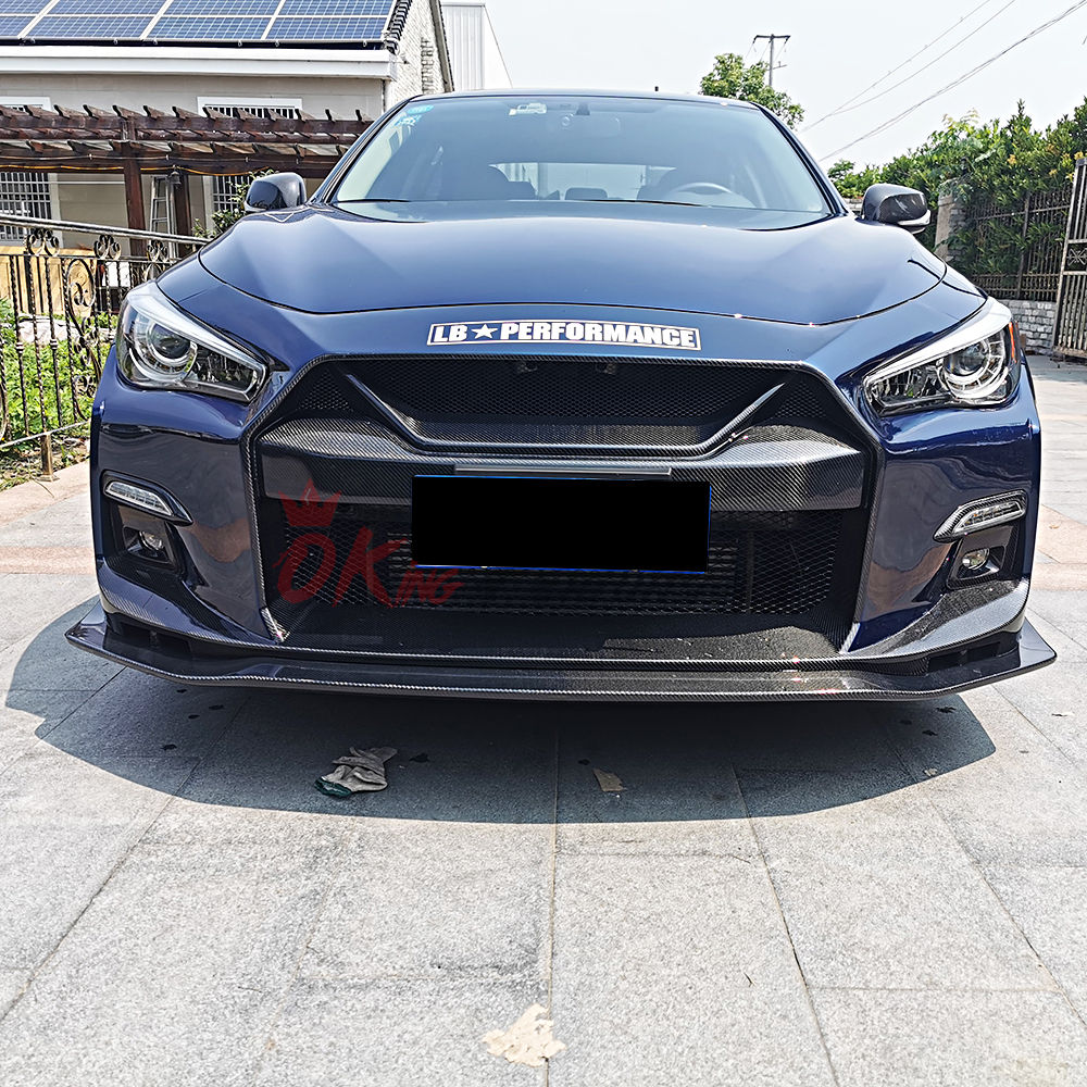 Liberty Walk Performance LB Style Half Carbon Fiber (CFRP) Front Bumper ...