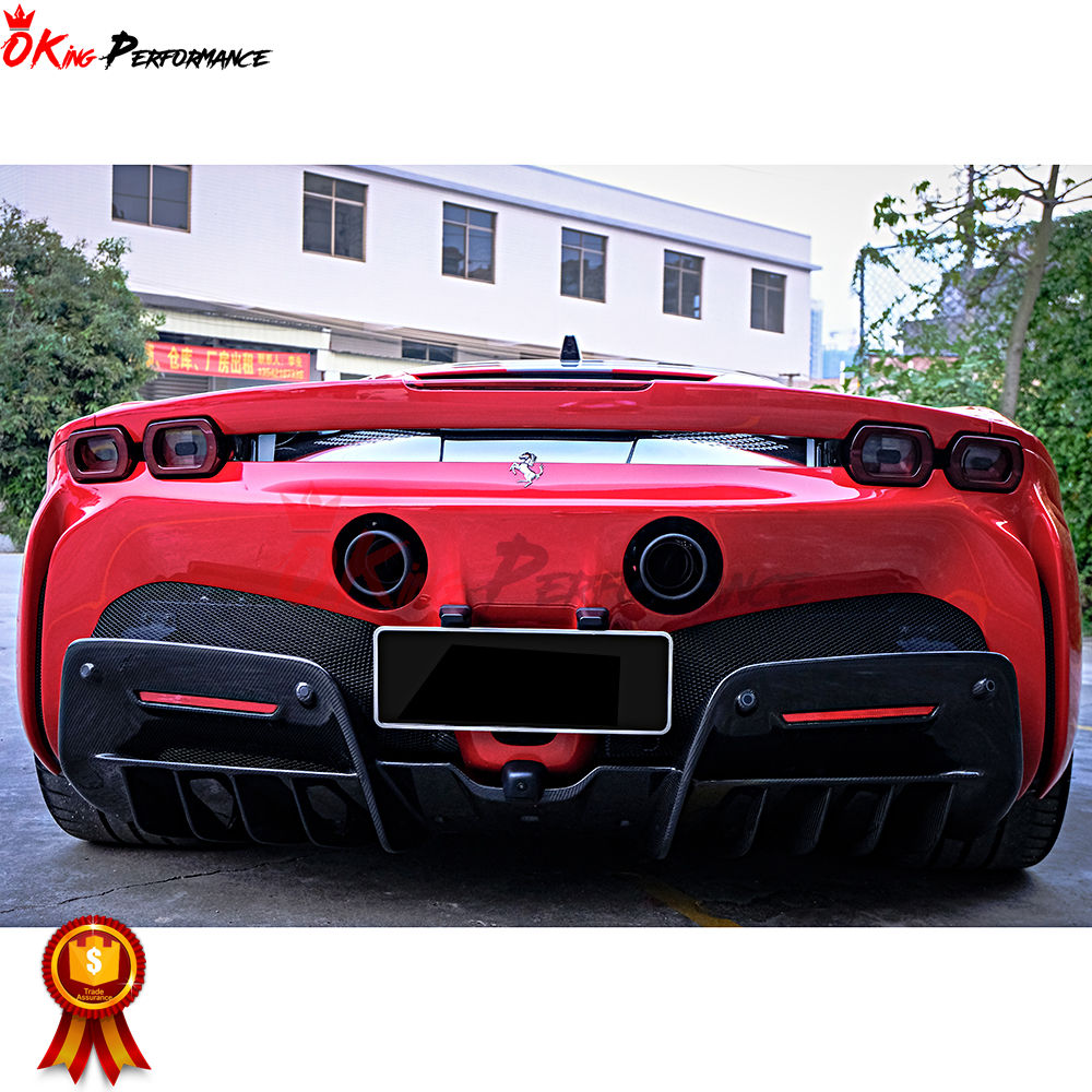OEM Style Dry Carbon Fiber Rear Diffuser For Ferrari SF90 REAR SPLITTER LIP