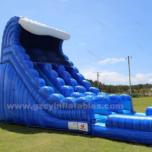 Tsunami Waterslide, blue inflatable water slide