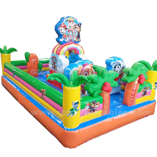 Dog cartoon kids inflatable bouncer bouncy castle slides jumping house