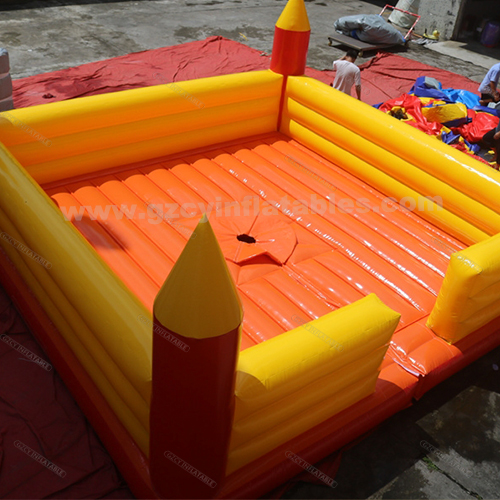 Orange Bull Riding Arena Inflatable Mechanical Rodeo Bull