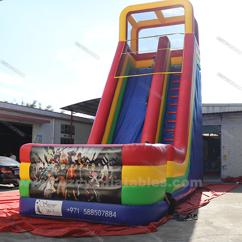 Giant inflatable dry slide