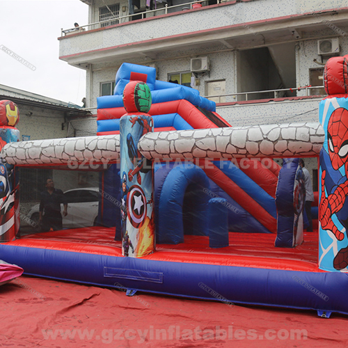 Spider man theme park large inflatable jumping castle for kids