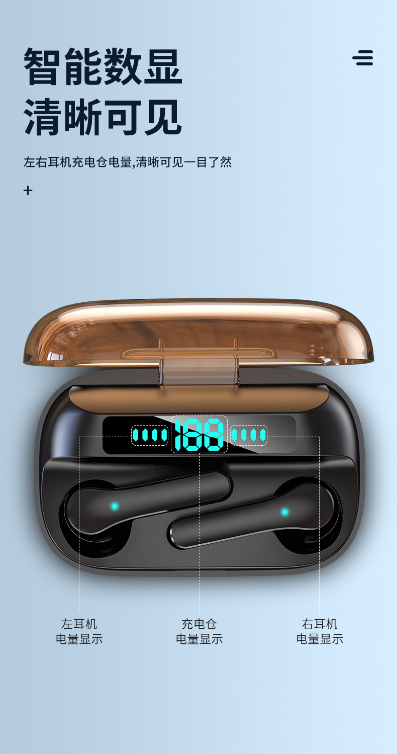 2020 new invention bluetooth V5.0 TWS earbuds with battery volume ...