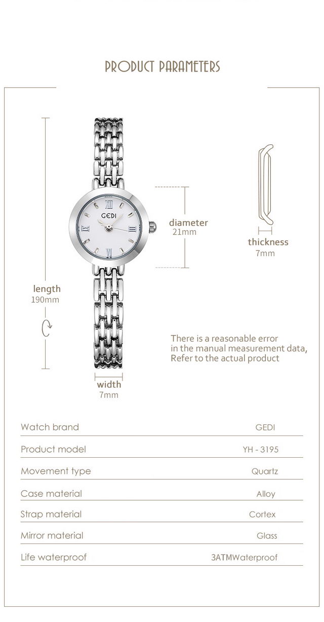 GEDI Magnet Clasp Starry Sky Dial Steel Band Versatile Fashion ...