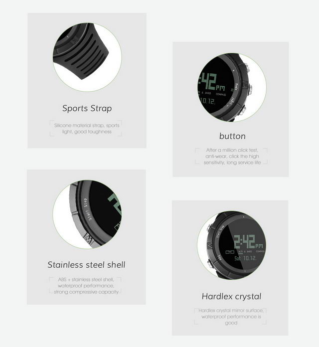 SPOVAN Compass Temperature Multi-function Chronograph Air Pressure ...