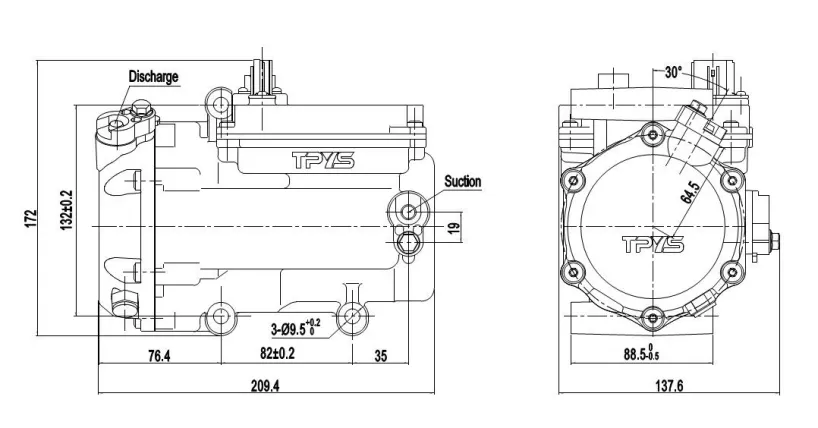 27CC DC510V Electric Vehicle AC Compressors