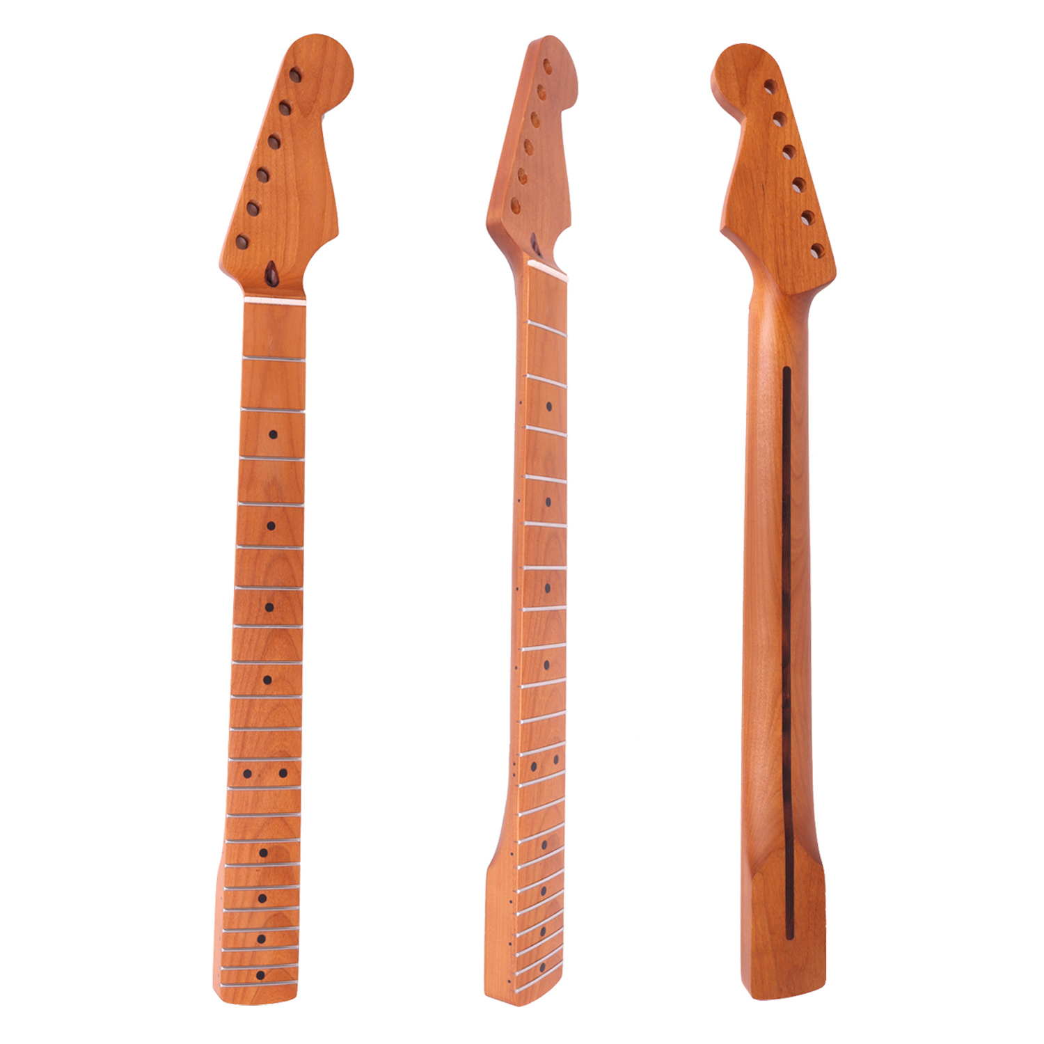 Stratocaster Guitar Neck Roasted Maple Neck 9.5" Radius 10 mm Holes 21 ...
