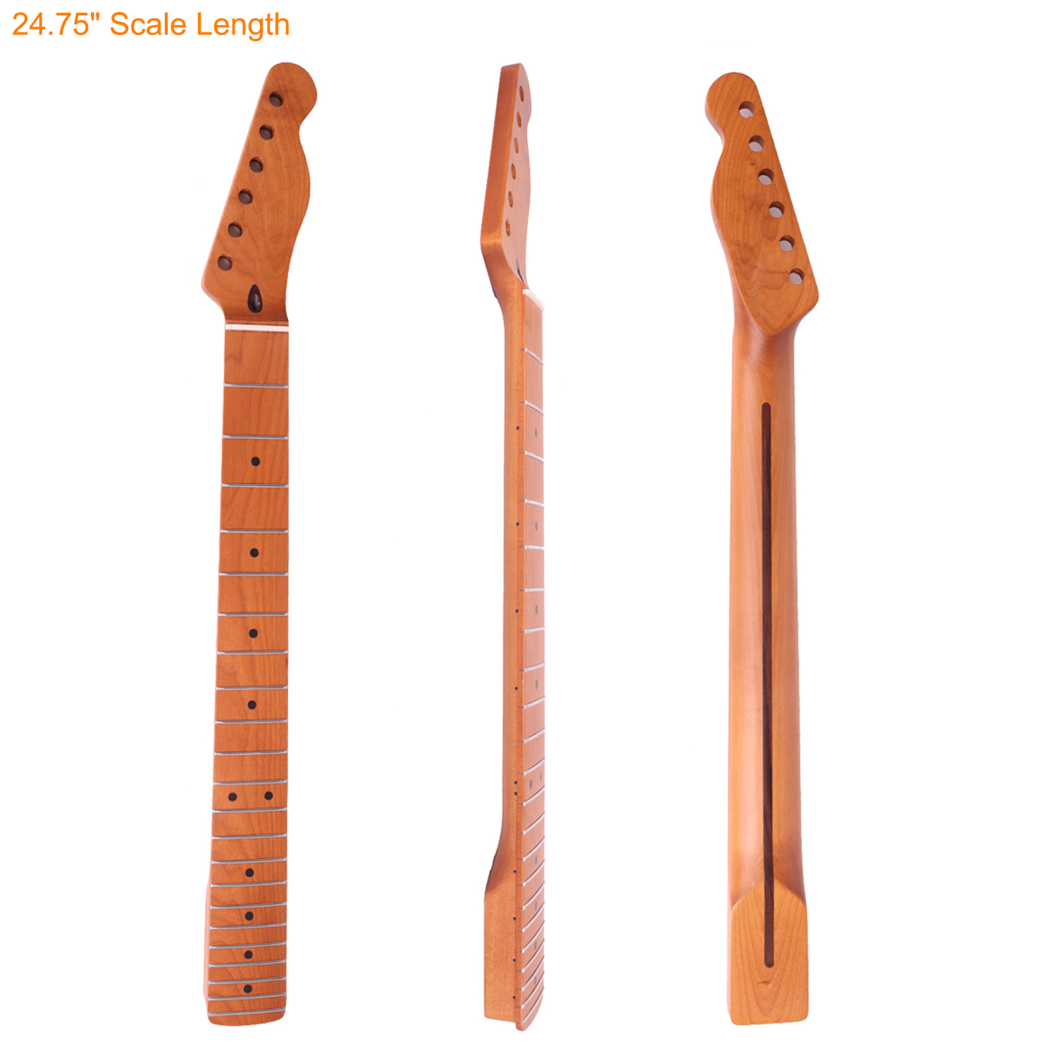 24.75" Scale Length Telecaster Guitar Neck Roasted Maple Neck 12 ...