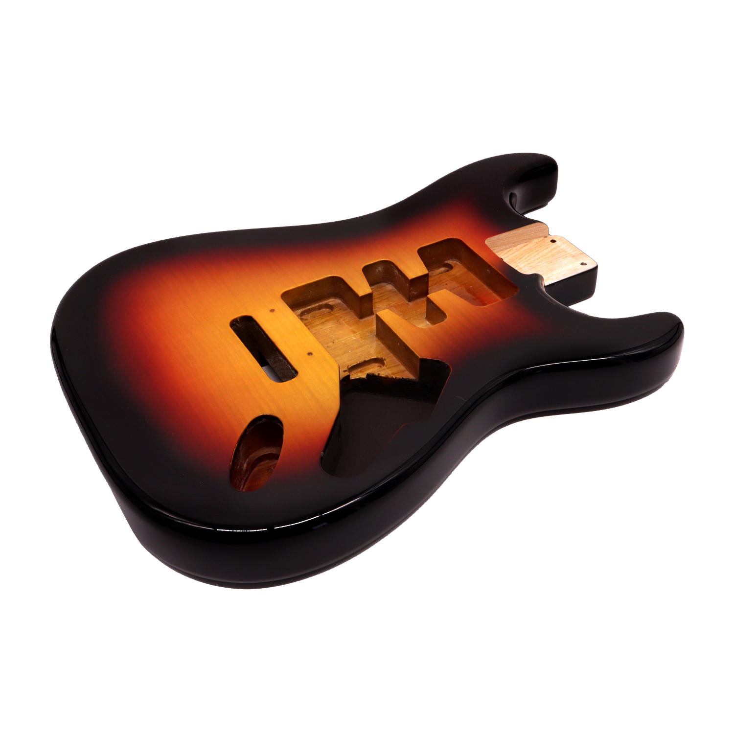 Special Wood Veneer Electric Guitar Body Stratocaster SSS Ash Wood Sunburst
