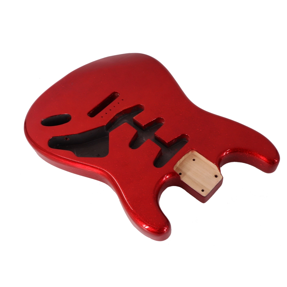 Roasted Poplar Electric Guitar Body Stratocaster SSS Red Sparkle Color