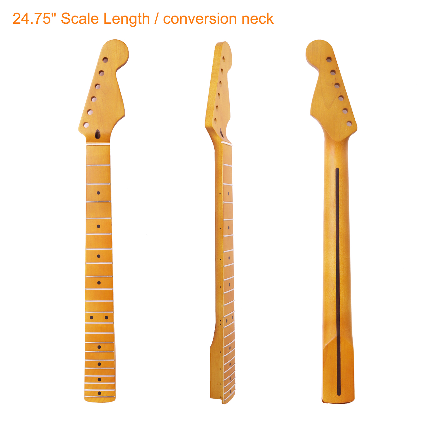 【Conversion】24.75" Scale Length Stratocaster Guitar Neck Maple Neck 12 ...