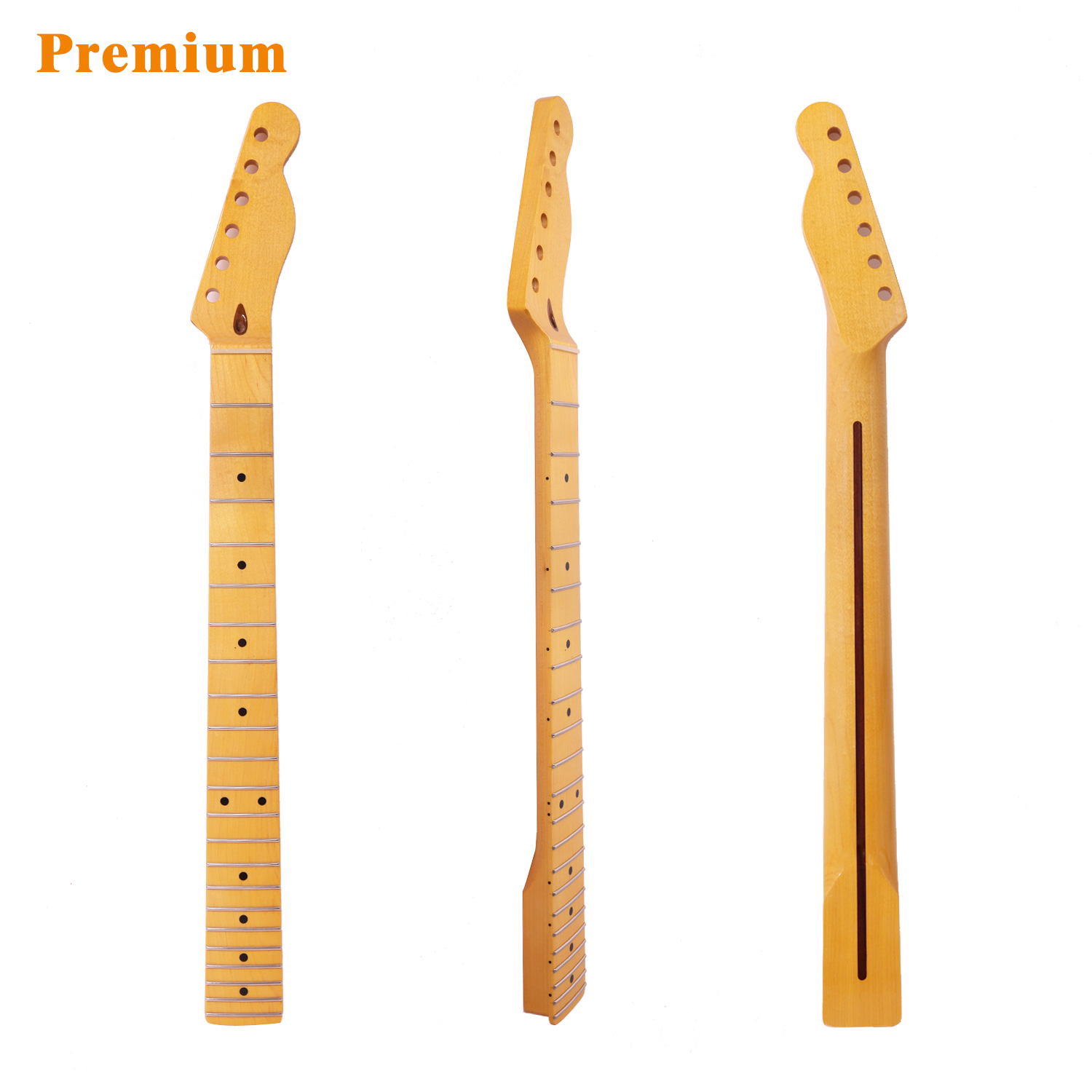 Premium Telecaster Guitar Neck Maple Neck 9.5" Radius 10 mm Holes 22 ...