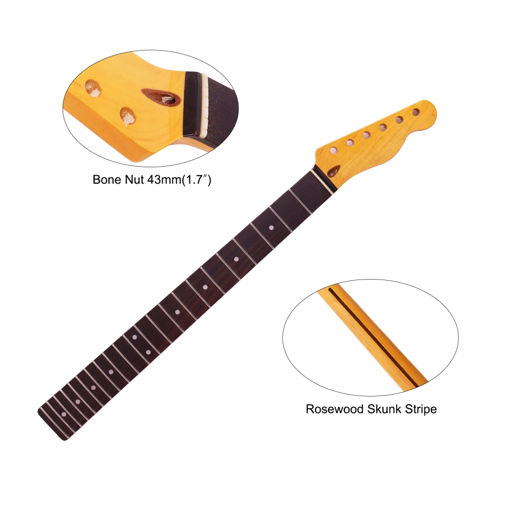 Premium Telecaster Guitar Neck Rosewood Fretboard Maple Neck 9.5 ...