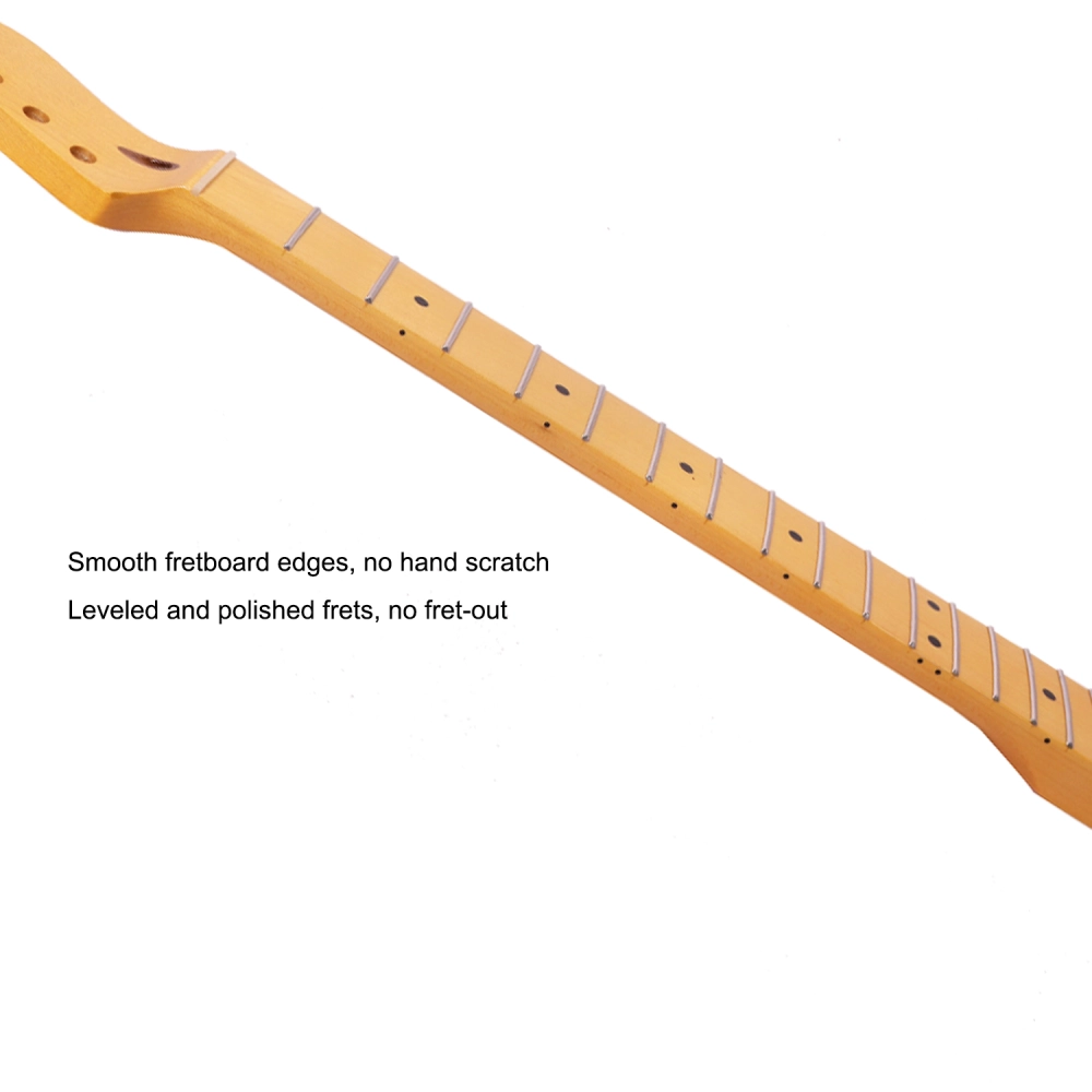 Premium Telecaster Guitar Neck Maple Neck 9.5" Radius 10 mm Holes 22 ...