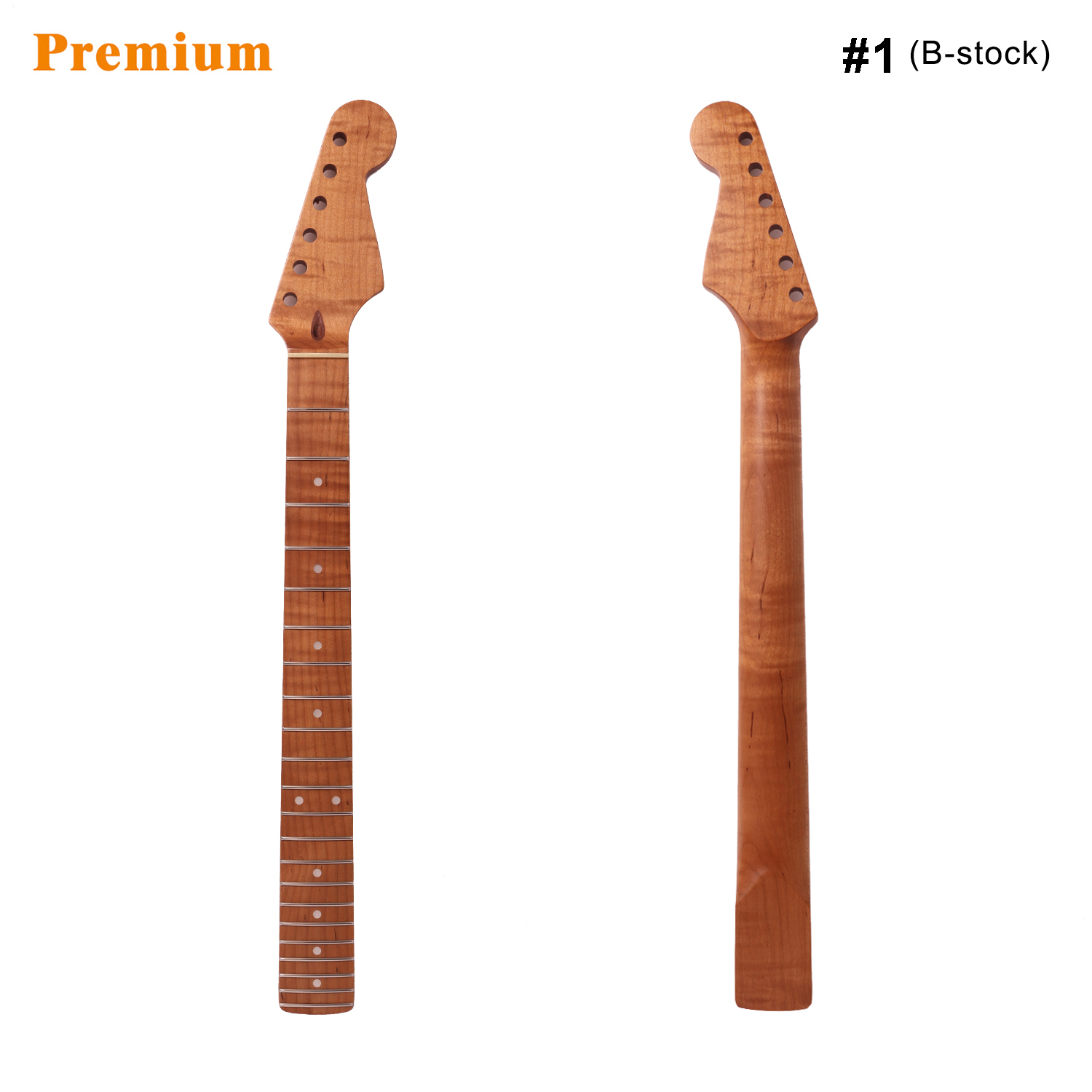【B-Stock】Premium Stratocaster Guitar Neck AAAAA Roasted Canadian Flame ...