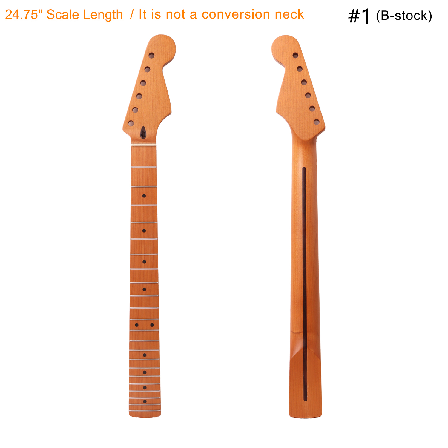 【B-Stock】24.75" Scale Length Stratocaster Guitar Neck Roasted Maple ...