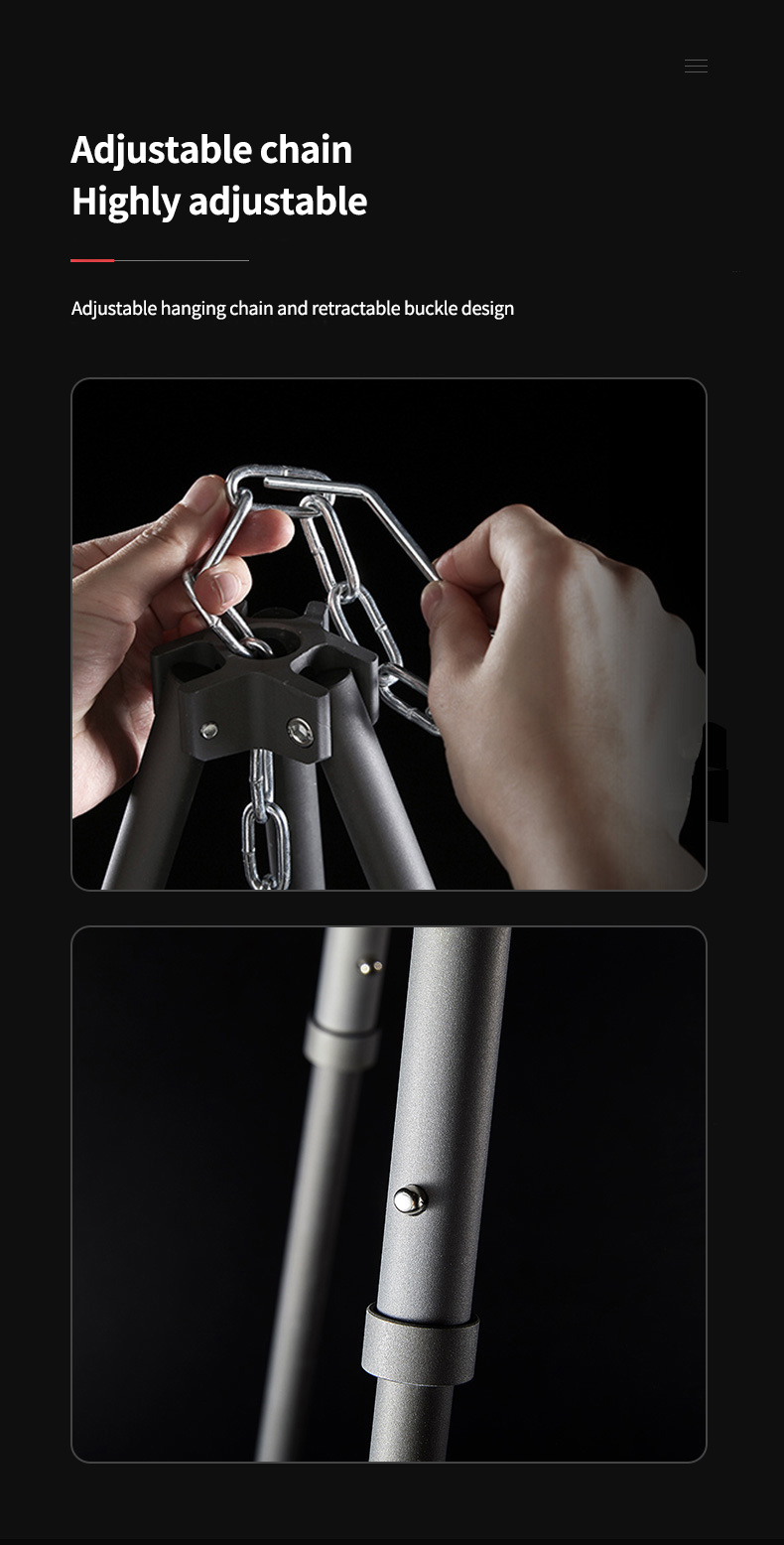Camping Tripod Heavy-Duty Steel Cooking Tripod with Adjustable Chain ...