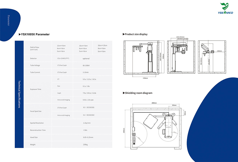 YSENMED YSX1005X Medical integrated CBCT panoramic cephalometrics ...