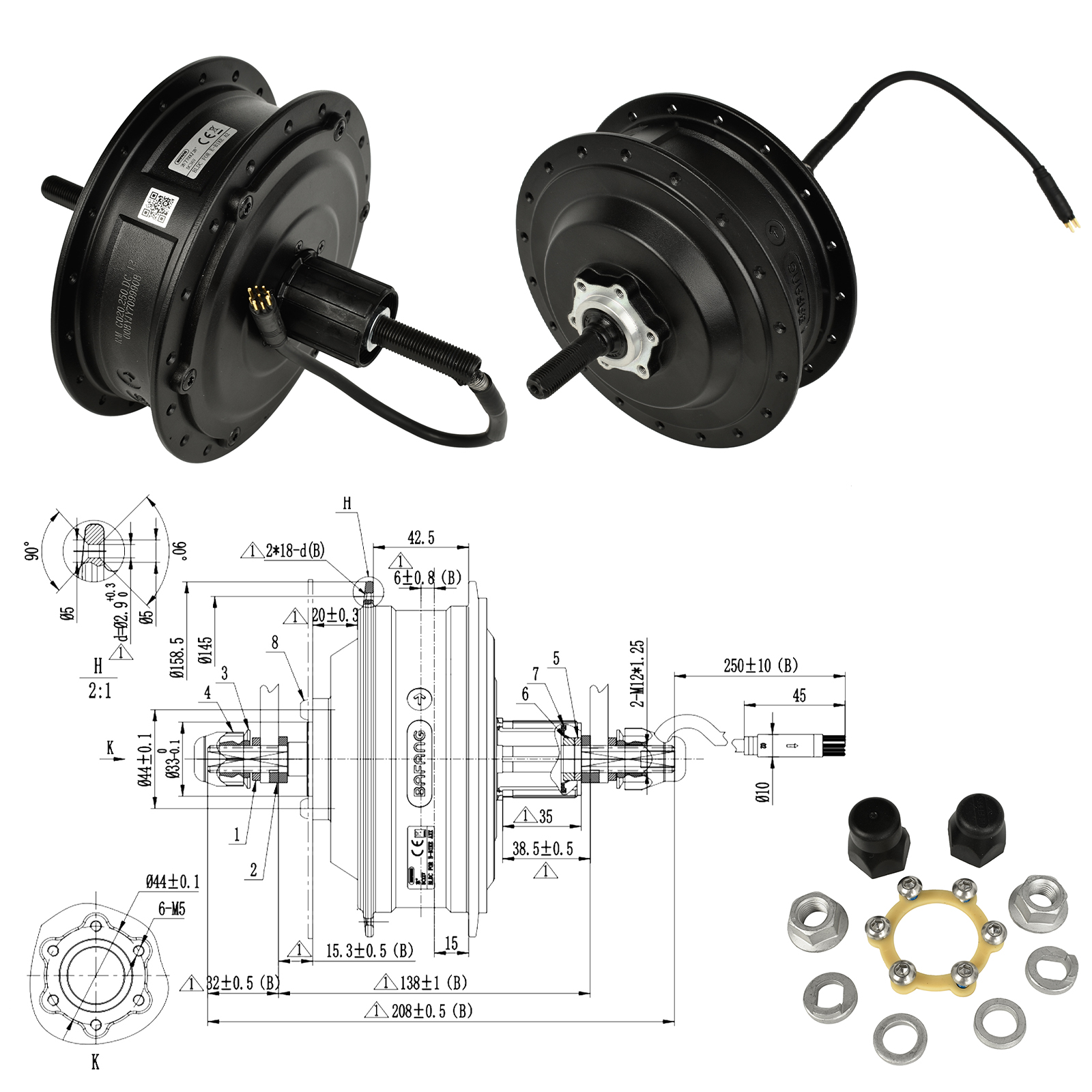 MXUS 36V 250W 350W 48V 500W High Speed Brushless Gear Hub Motor E-bike ...