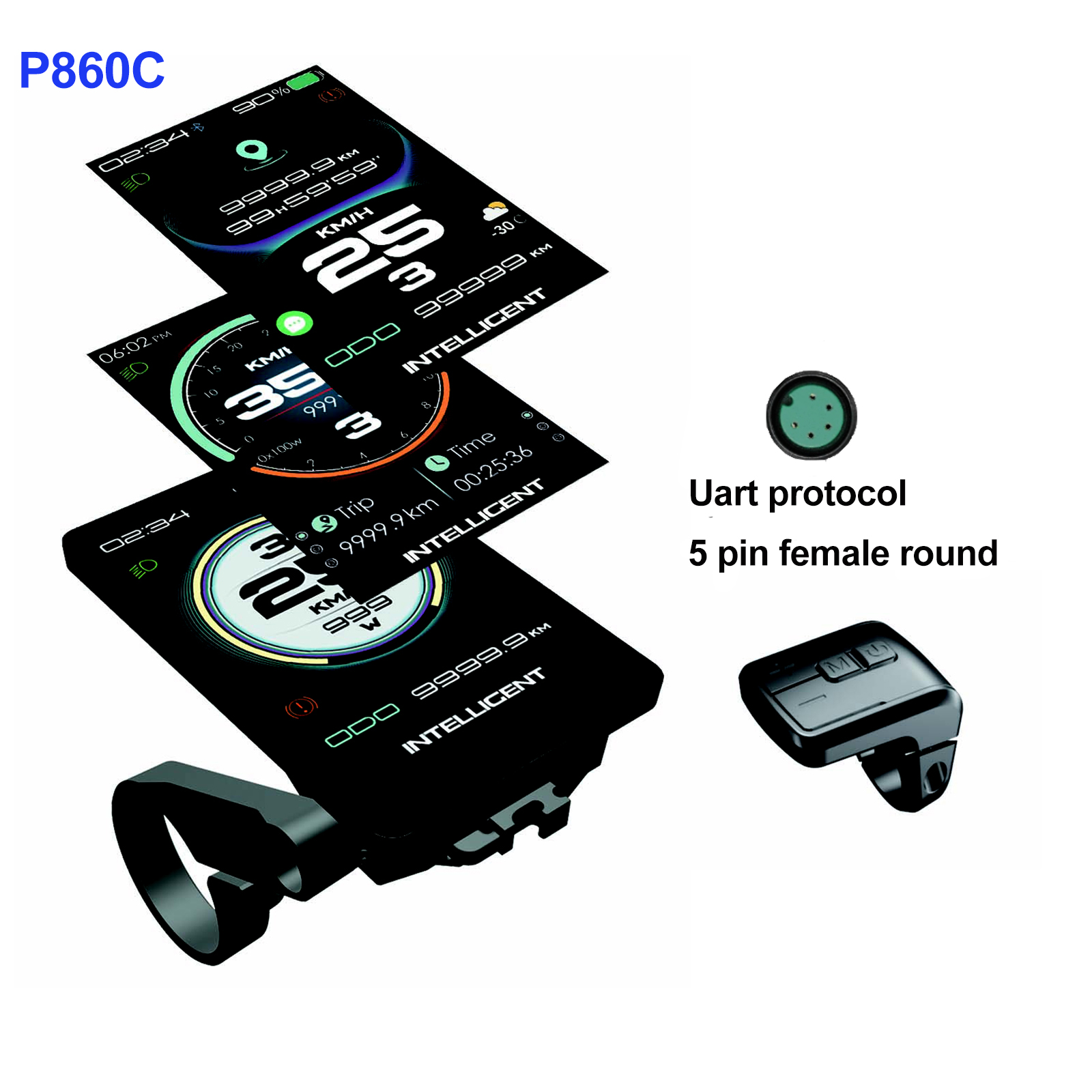 bafang LCD Display DPC18 P850C 750C 500C SW102 C965A P860C 750C Blu for ...