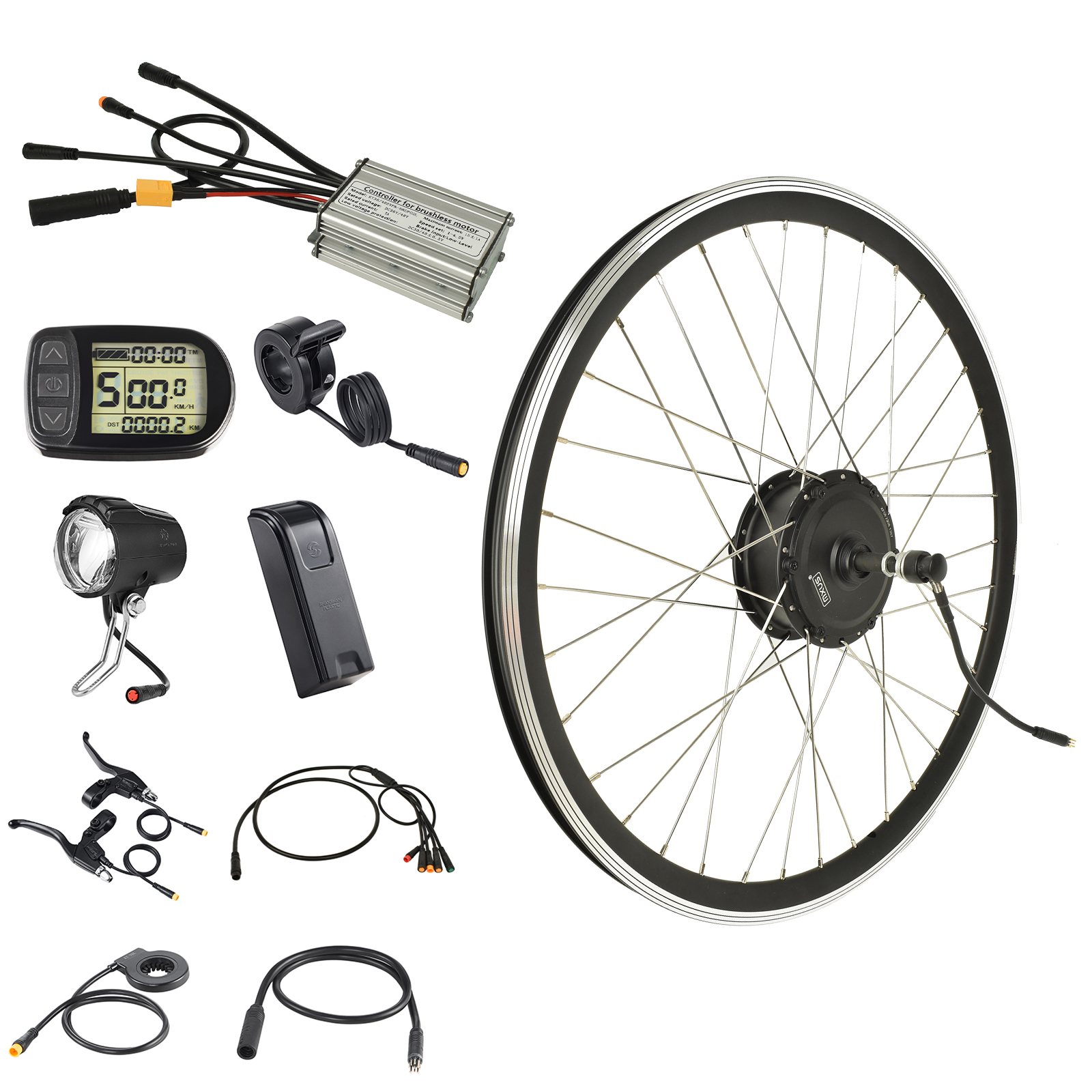 MXUS Electric Bicycle kit XF07 36V 250W XF15F 36V 350W 48V 500W 26”28”700C Front Wheel Brushless ...