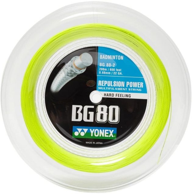 YONEX STRING BG80 B/String Yellow (200m Coil)