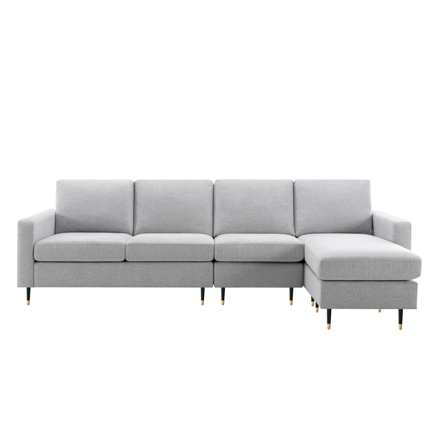 Linen Modular Sofa 4 Seater Combine as you like - Light Gray