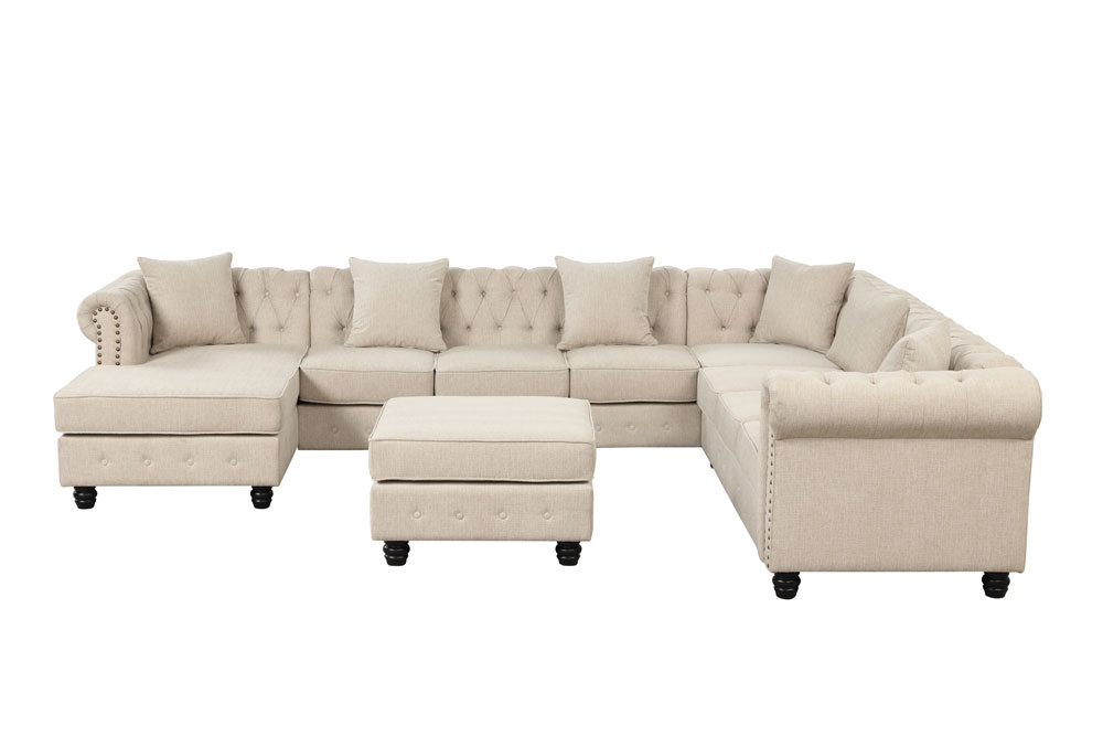 Linen Master four-piece sofa Living Room Collection Curve Sofa with ...