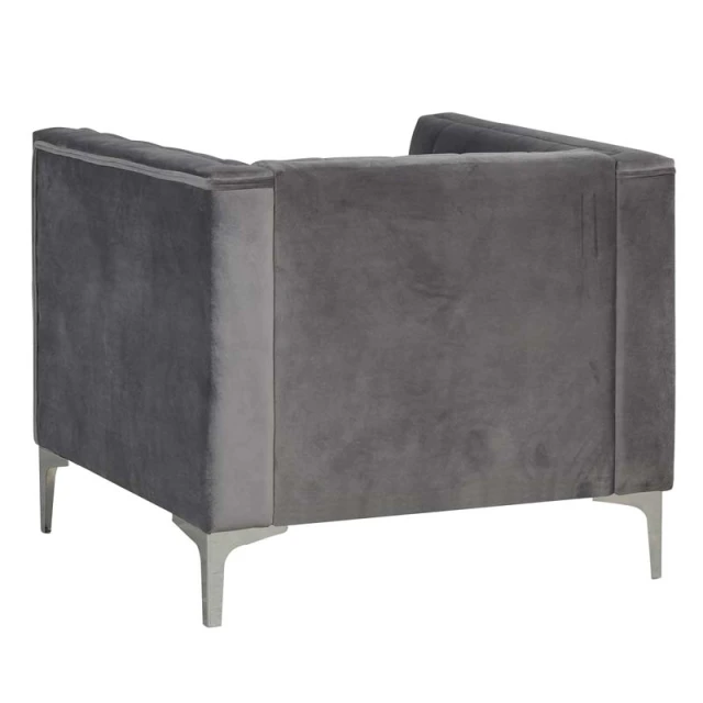 Modern Channel Tufted Velvet Chair for Living Room